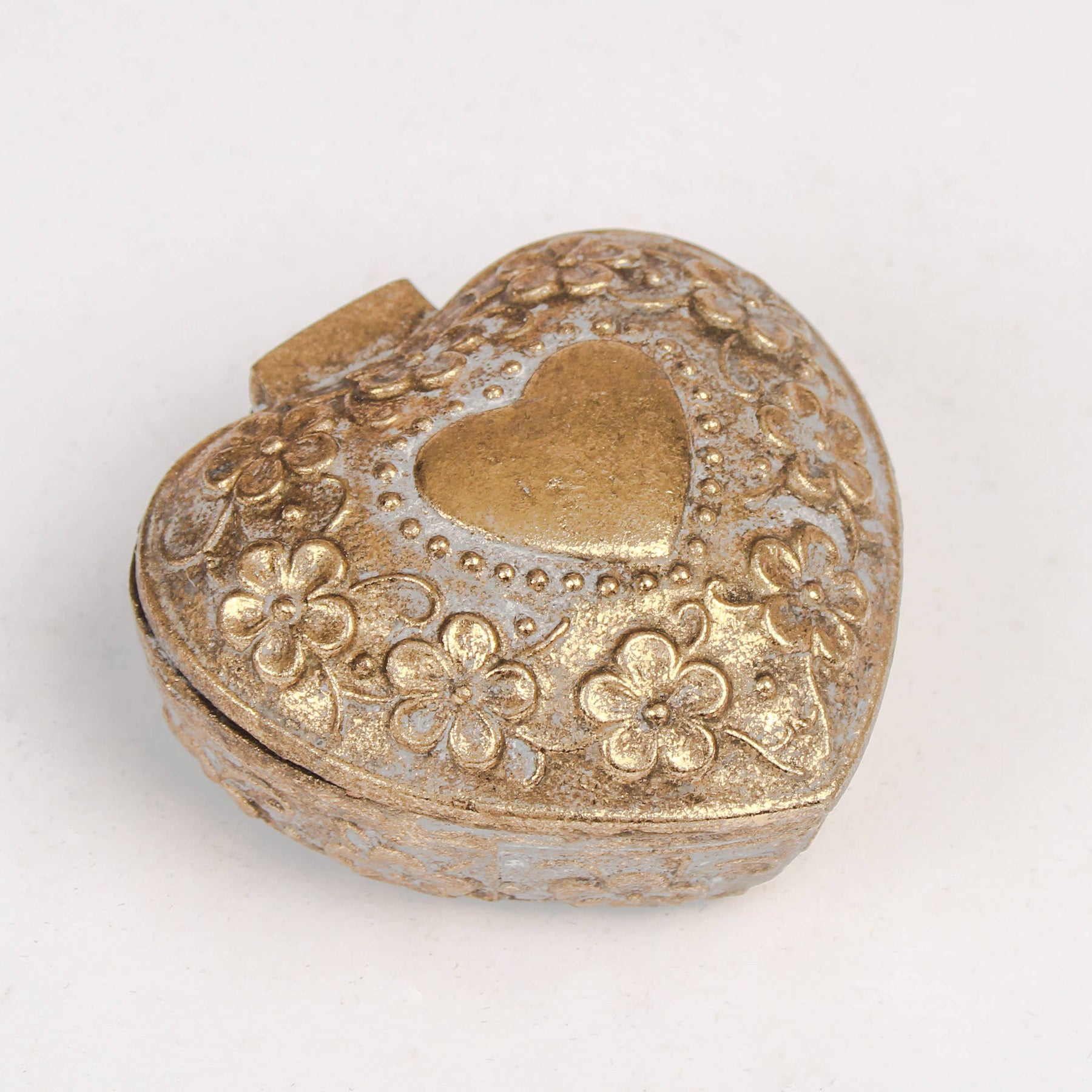 Distressed White & Gold Heart Ring Keepsake Storage – Sitara Morgan ...