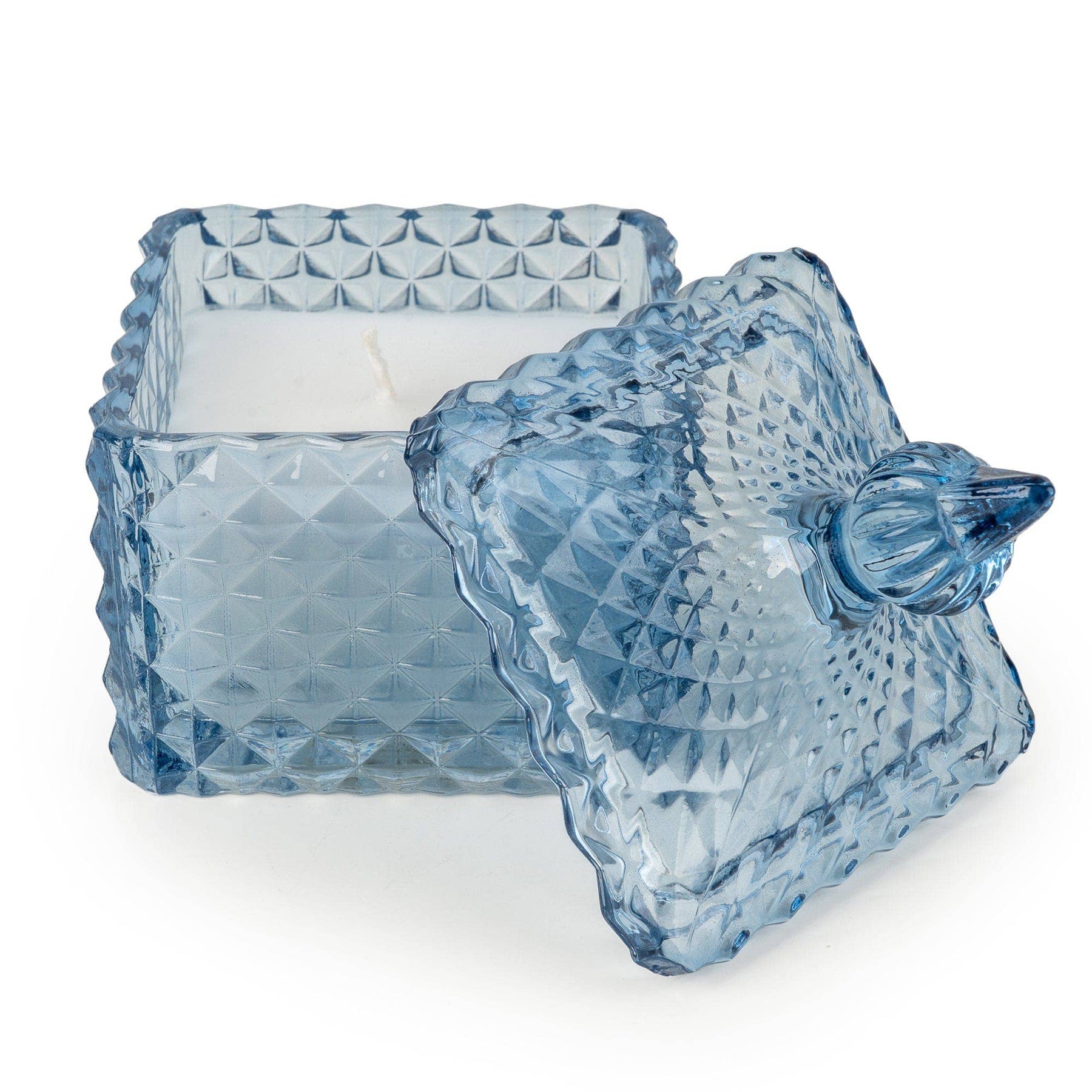 Square Embossed Candle Jar Tianshui Blue – Sitara Morgan Boutique