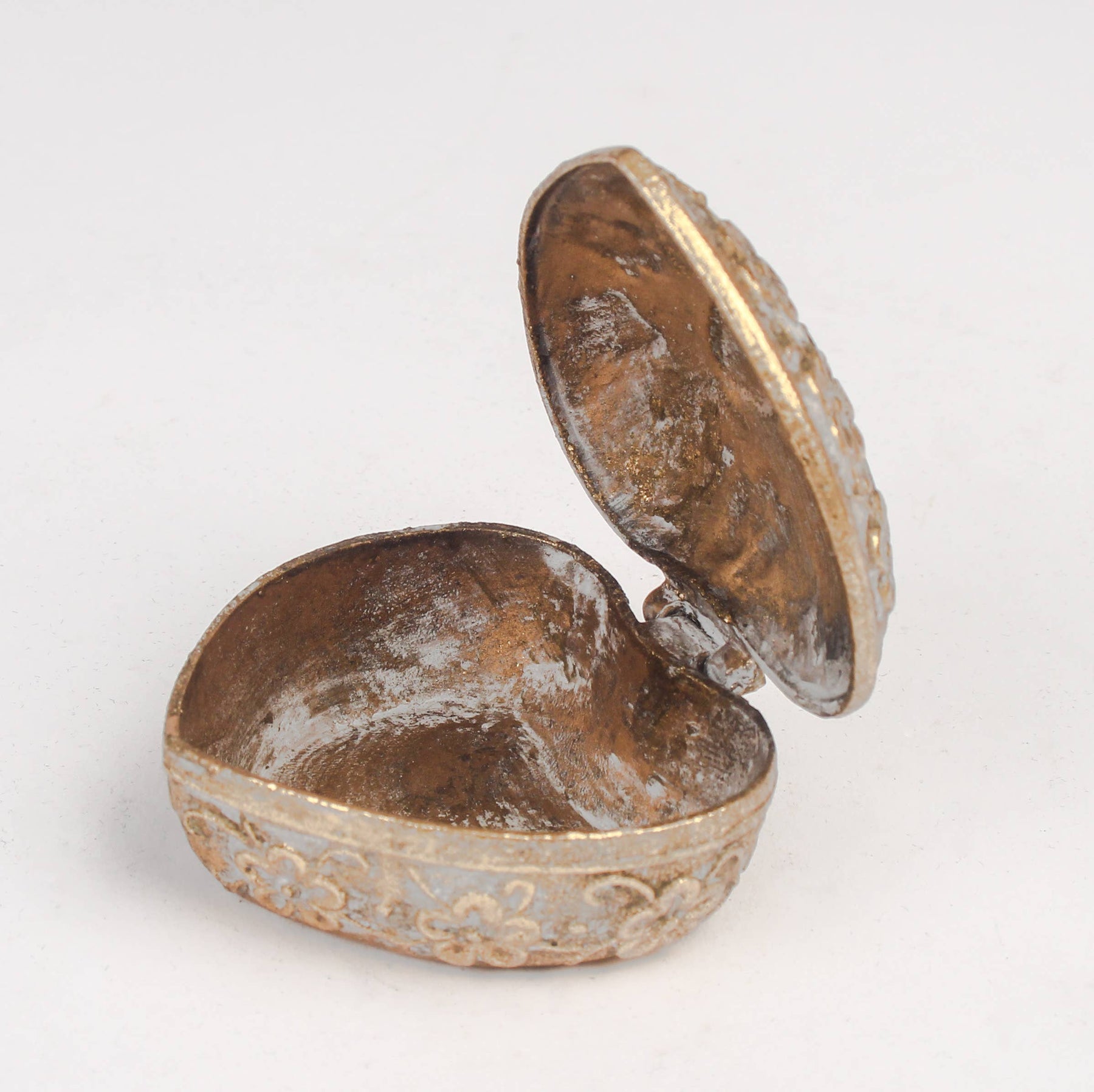 Distressed White & Gold Heart Ring Keepsake Storage – Sitara Morgan ...