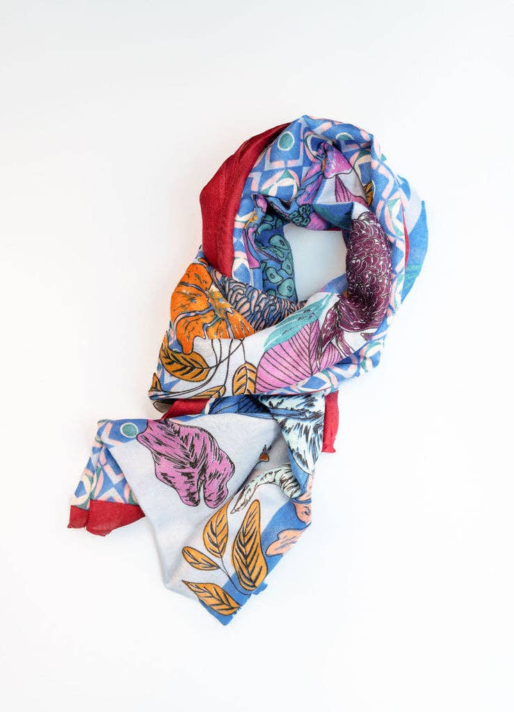 Botanical Scarf | B01: Blueberry – Sitara Morgan Boutique