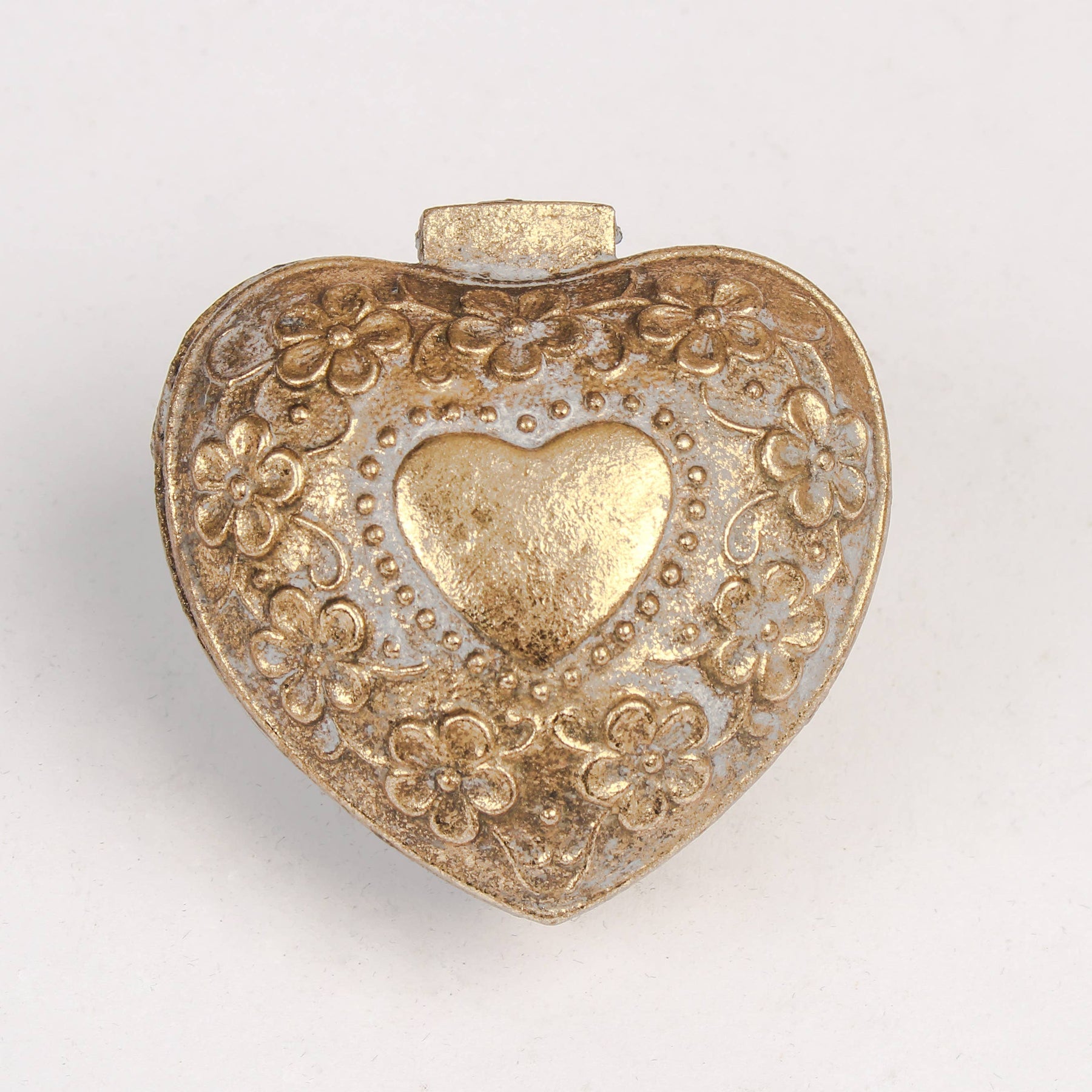 Distressed White & Gold Heart Ring Keepsake Storage – Sitara Morgan ...
