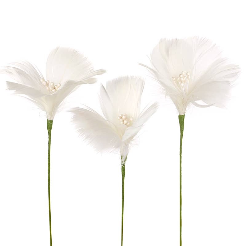 White Feather Flower – Sitara Morgan Boutique