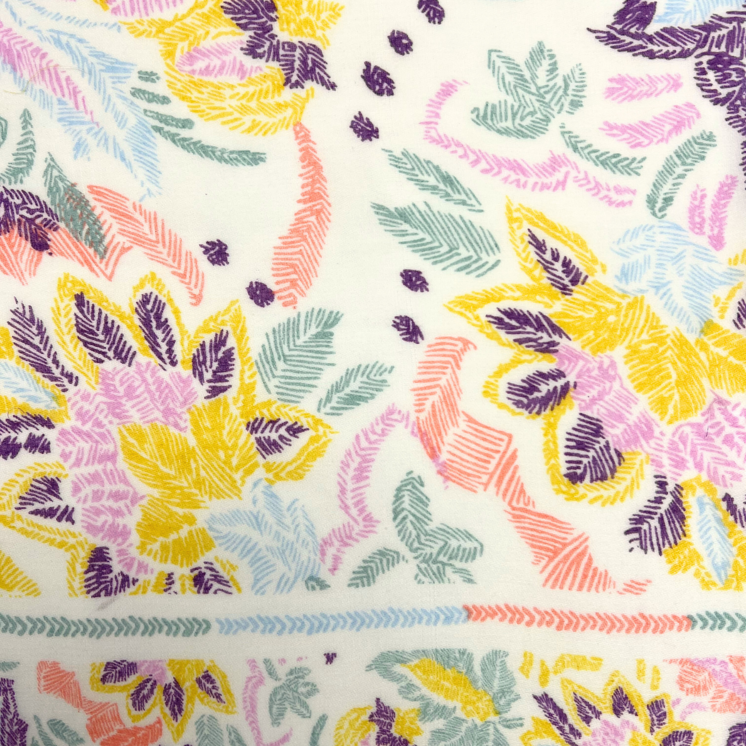 Lili Scarves Summer Leaves Print Scarf: Yellow – Sitara Morgan Boutique