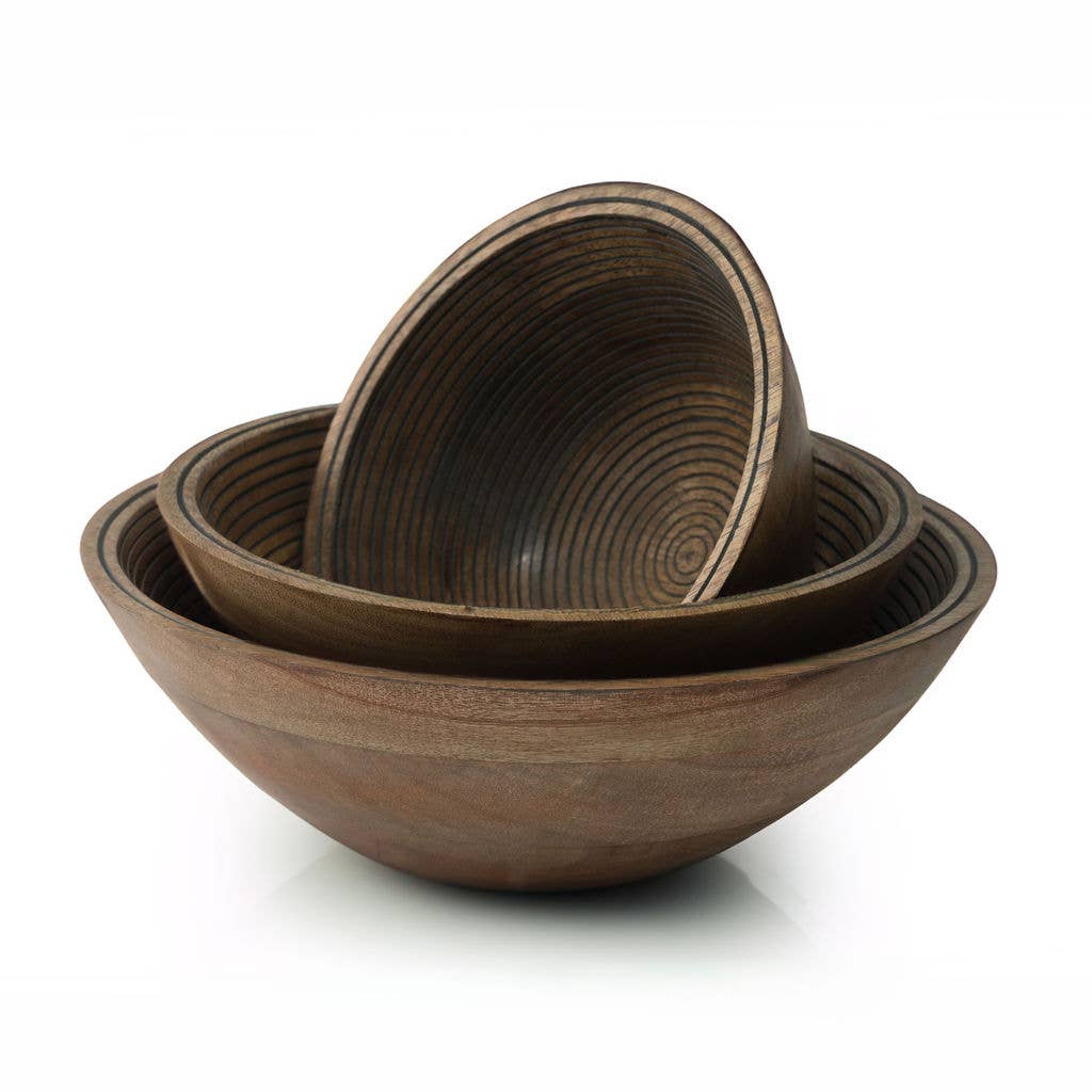 Lyon, Smooth Hand-Carved Mango Wooden Bowl: Medium – Sitara Morgan Boutique