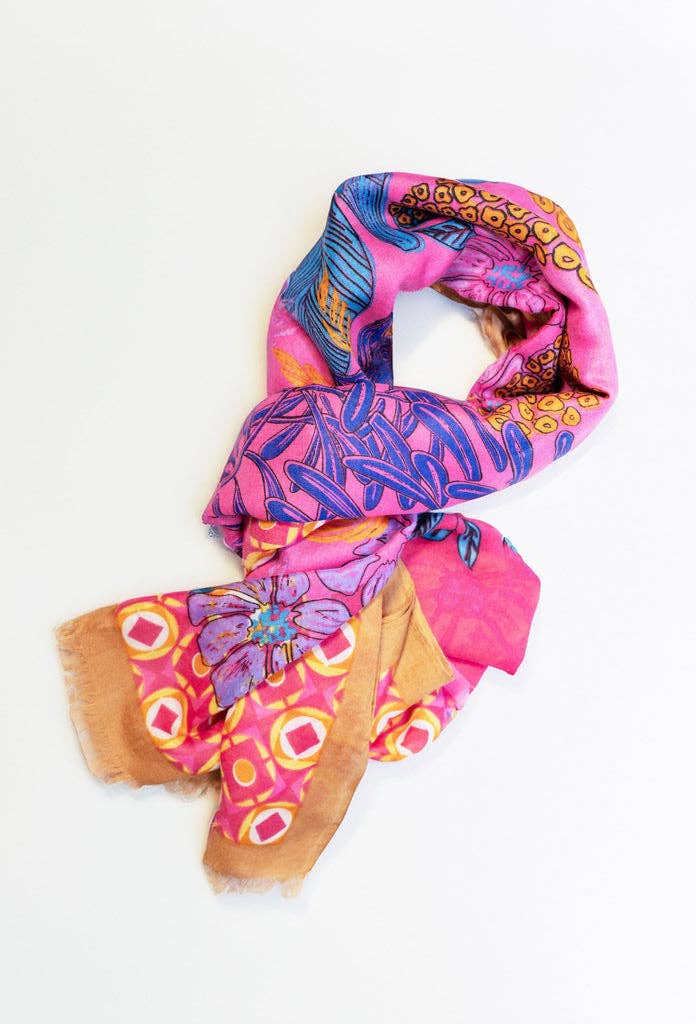 Botanical Scarf | B01: Raspberry – Sitara Morgan Boutique